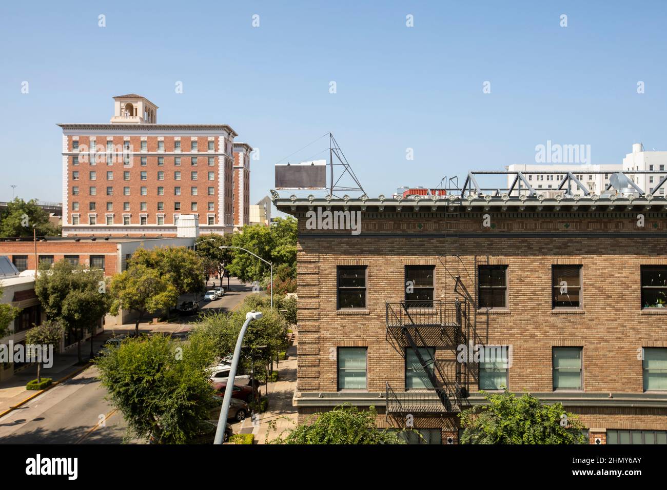 Daytime view of the historic downtown district of Fresno, California ...