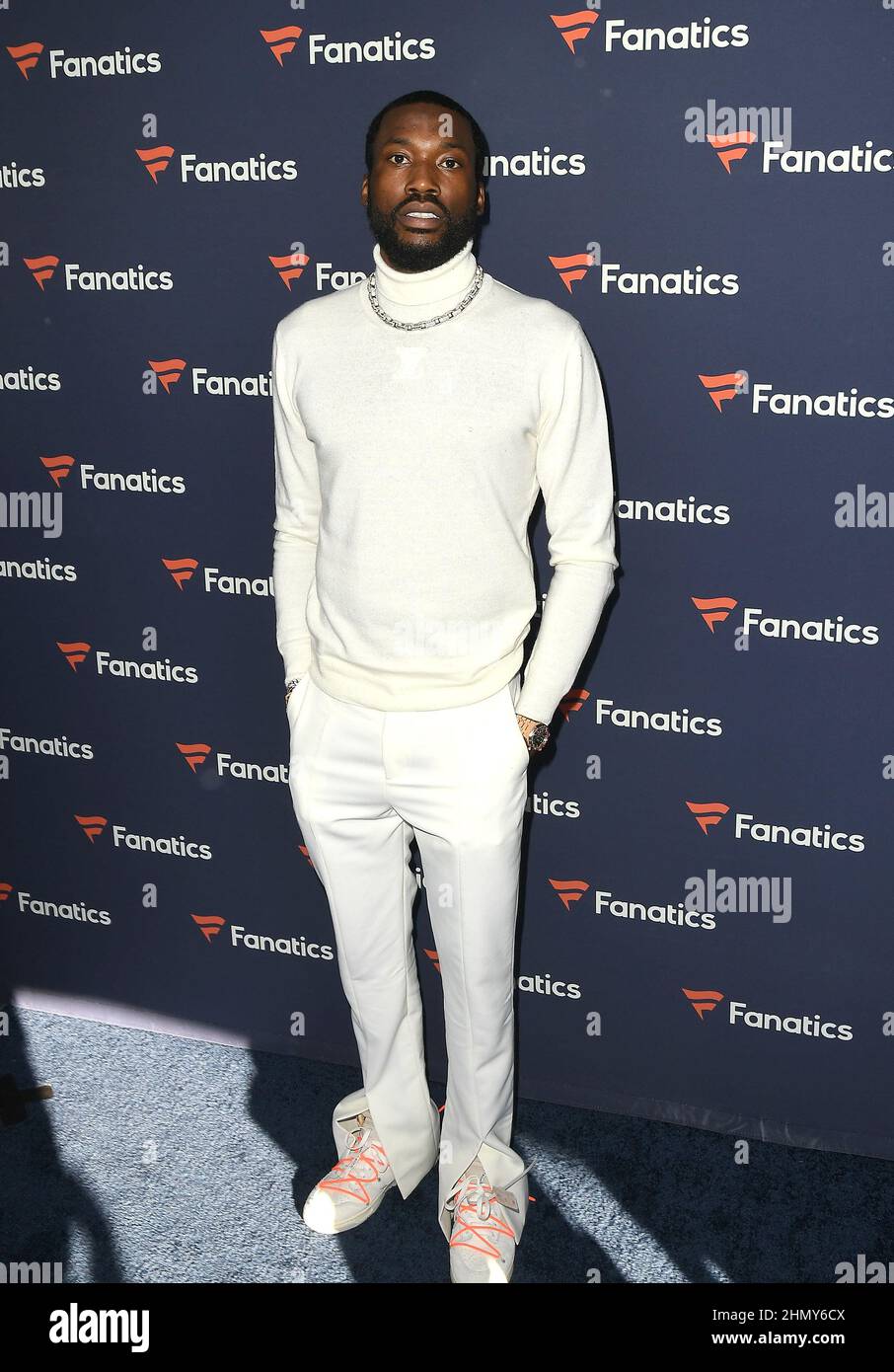 Meek Mill attends Michael Rubin's 2022 Fanatics Super Bowl Party on ...