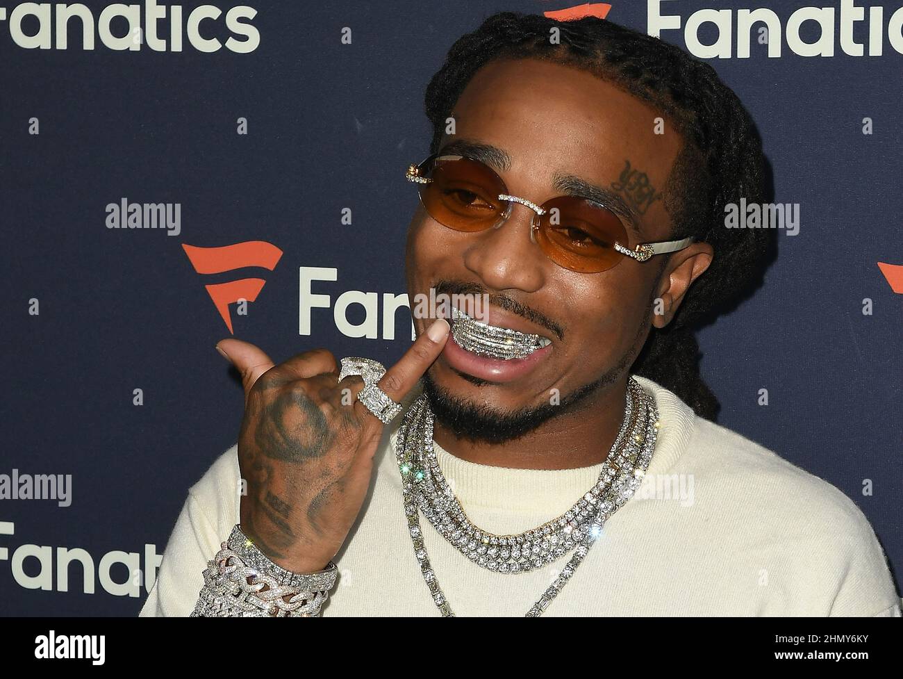 Quavo attends Michael Rubin's 2022 Fanatics Super Bowl Party on ...