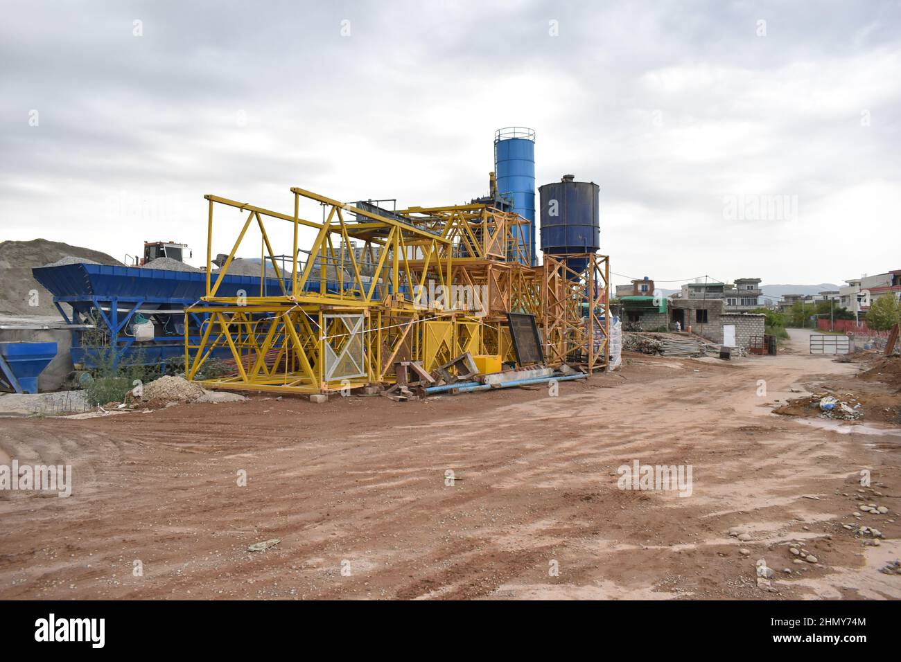 Construction site with crane photograph Stock Photo - Alamy
