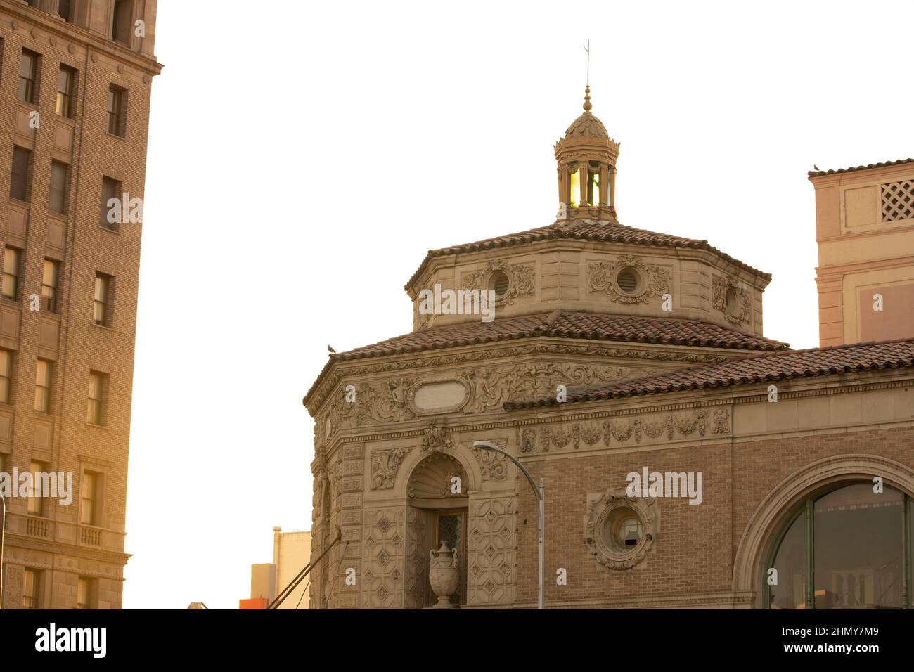 Sunset view of the historic downtown area of Fresno, California, USA ...