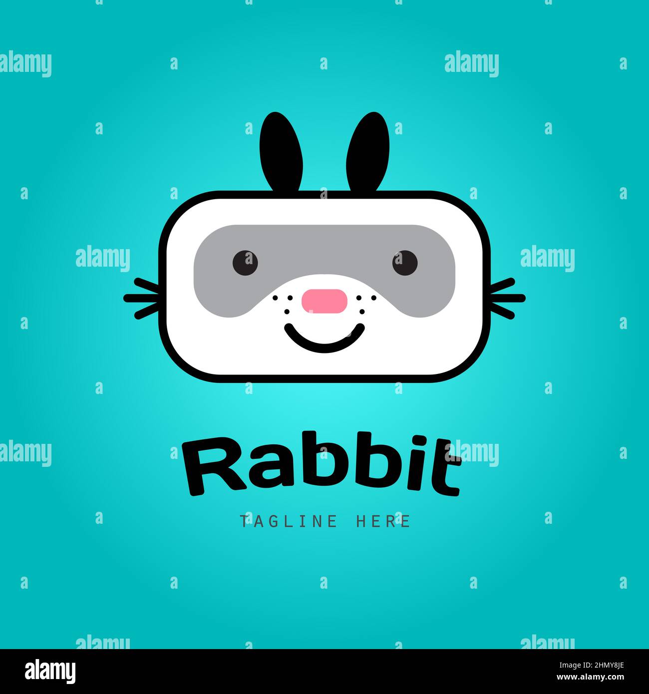 rabbit logo icon vector template. Cute picture. vector Stock Vector ...