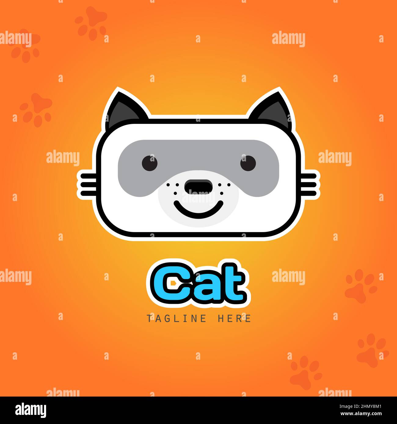 cat logo icon vector template. Cute picture. vector Stock Vector Image ...