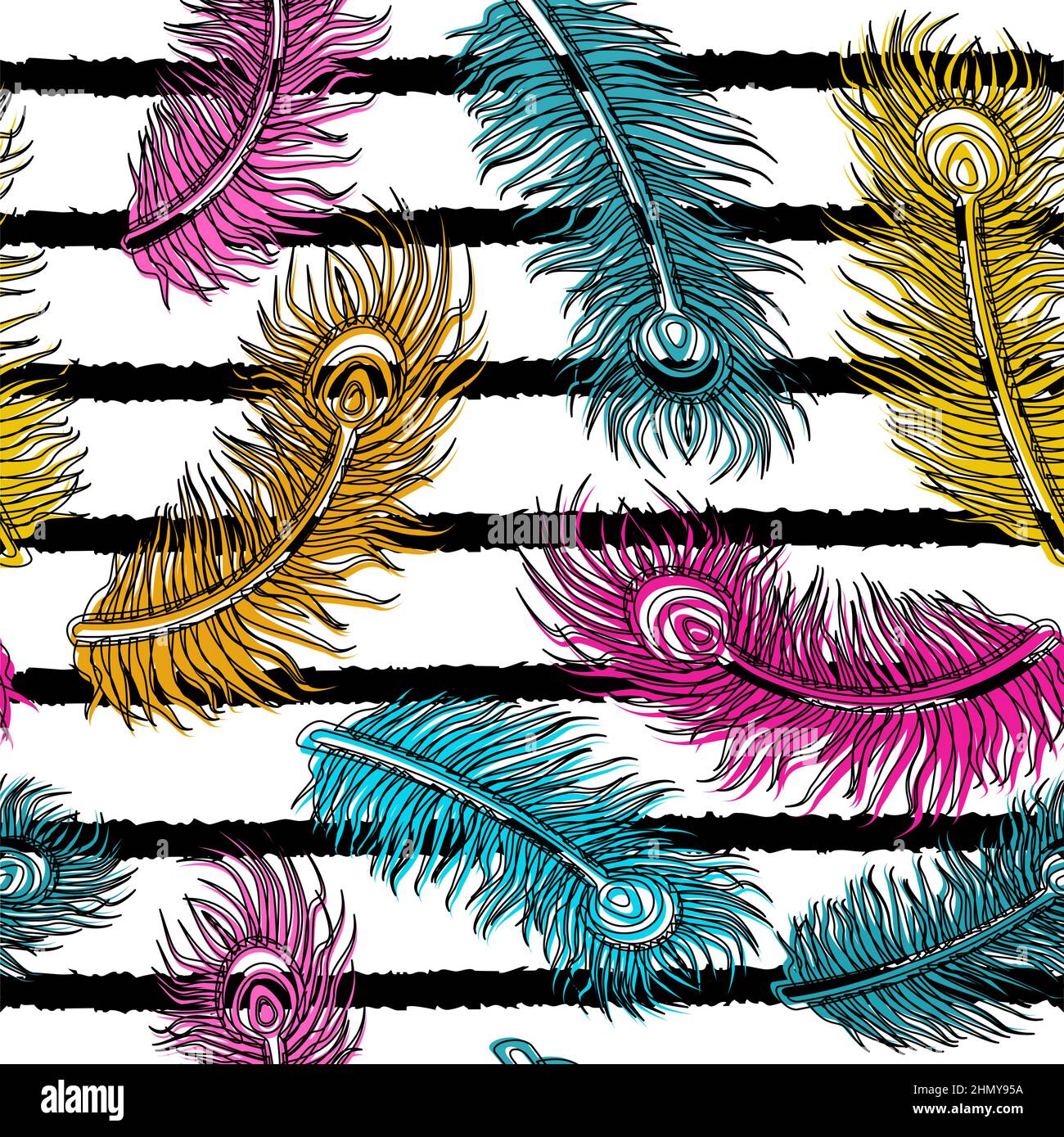 Modern Feather Colorful Pattern Design Stock Vector Image & Art - Alamy
