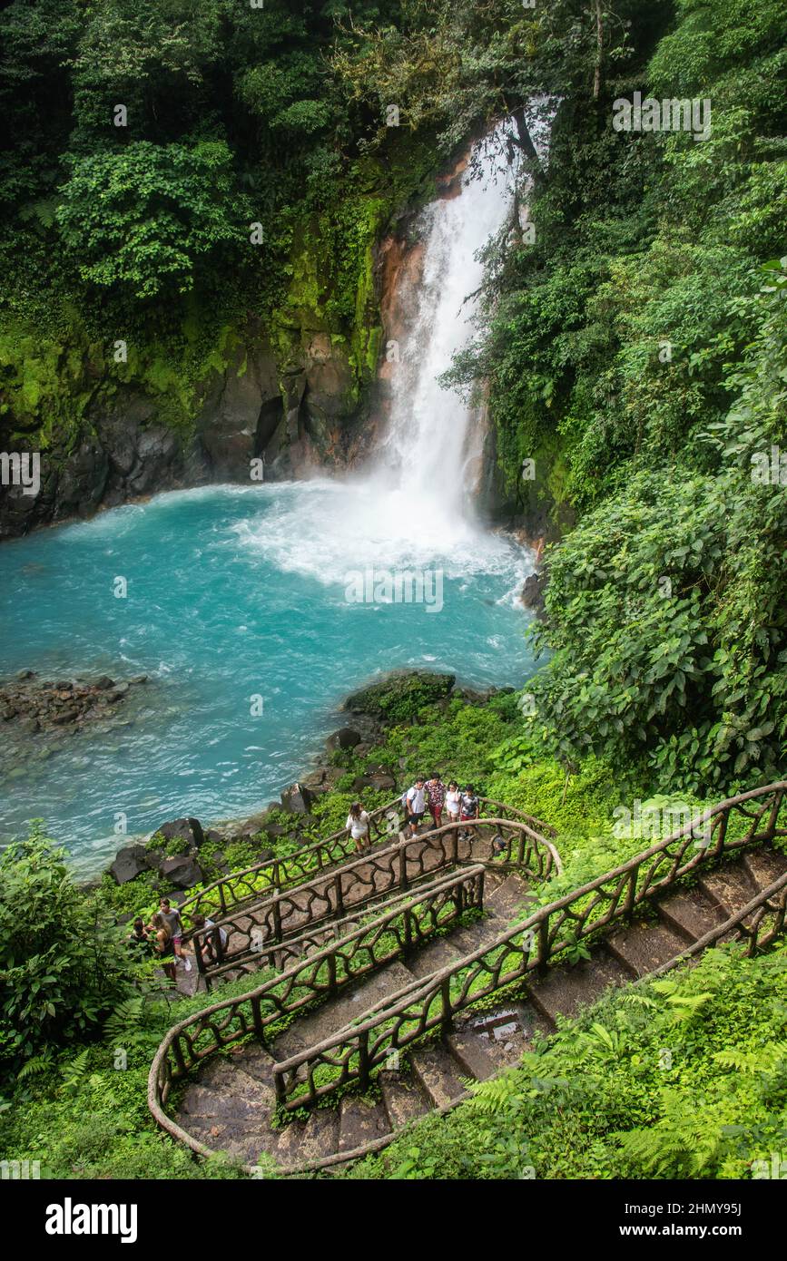 The beautiful Rio Celeste waterfall, Tenorio Volcano National Park ...