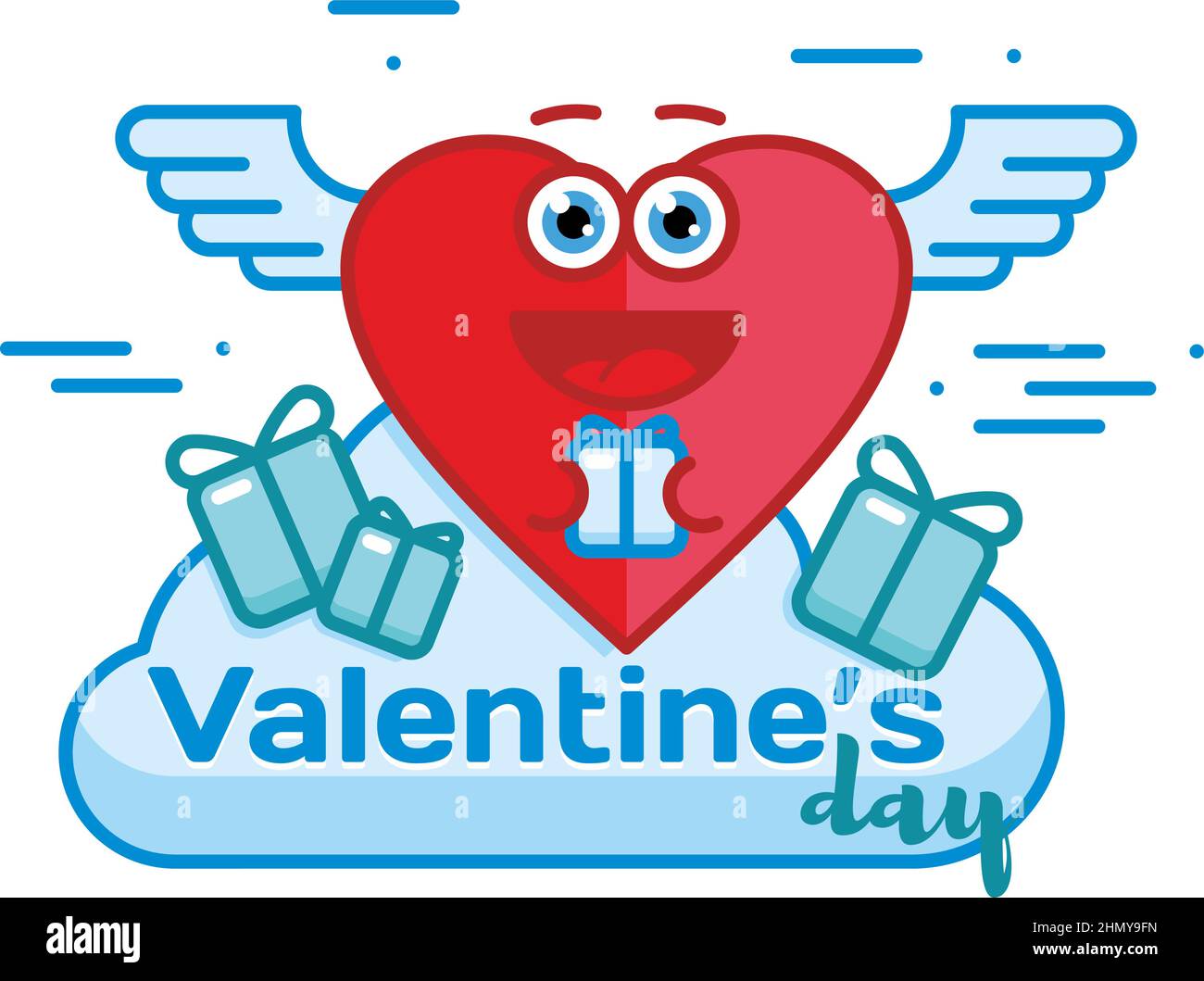 Flat hand heart symbol Stock Vector Images - Alamy
