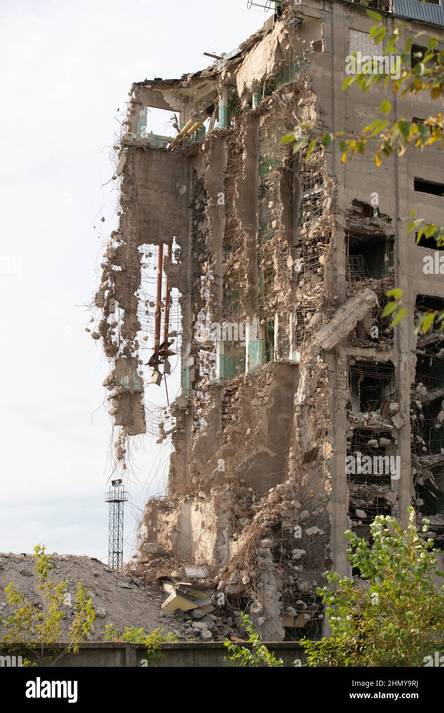 Exterior of broken desolate building Stock Photo - Alamy