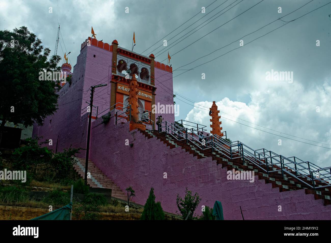 High and lofty staircase of Goddess Matsyodari Devi Temple at Ambad ...