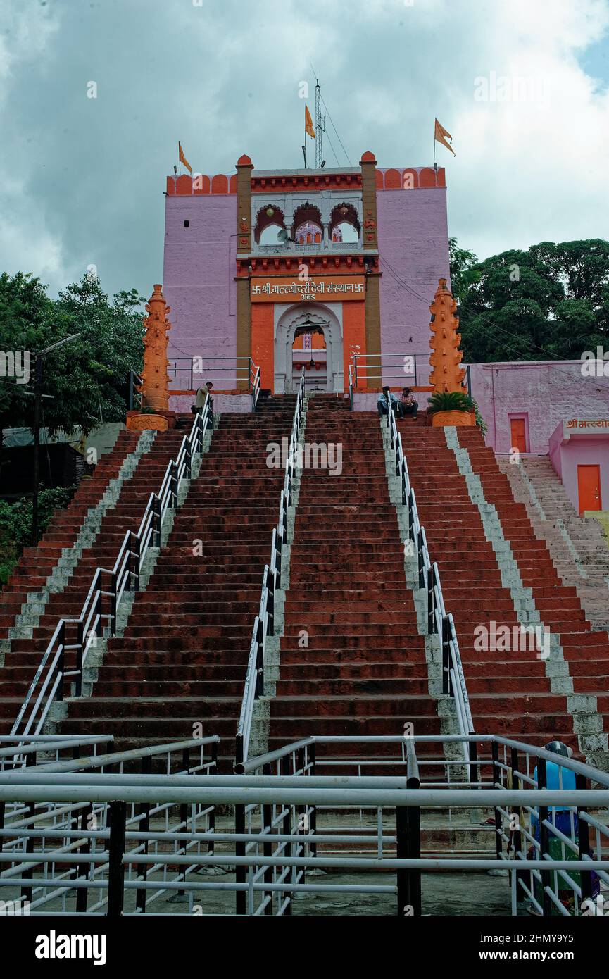 High and lofty staircase of Goddess Matsyodari Devi Temple at Ambad ...