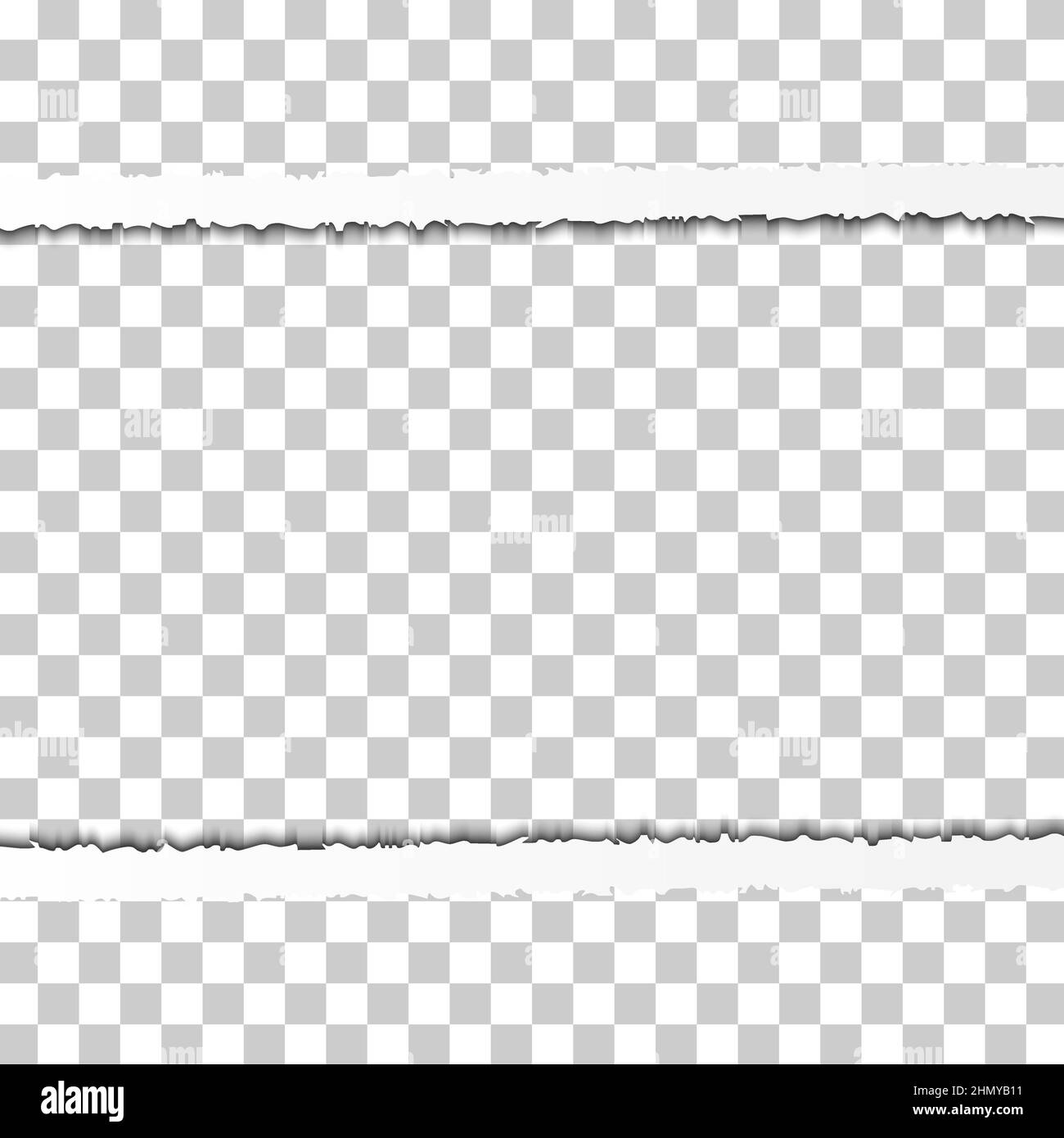 Straight Snatched Ripped Paper Border with Shadows Isolated on ...