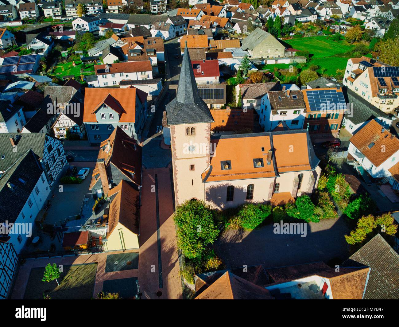 Aerial shot historic cathedral during hi-res stock photography and ...