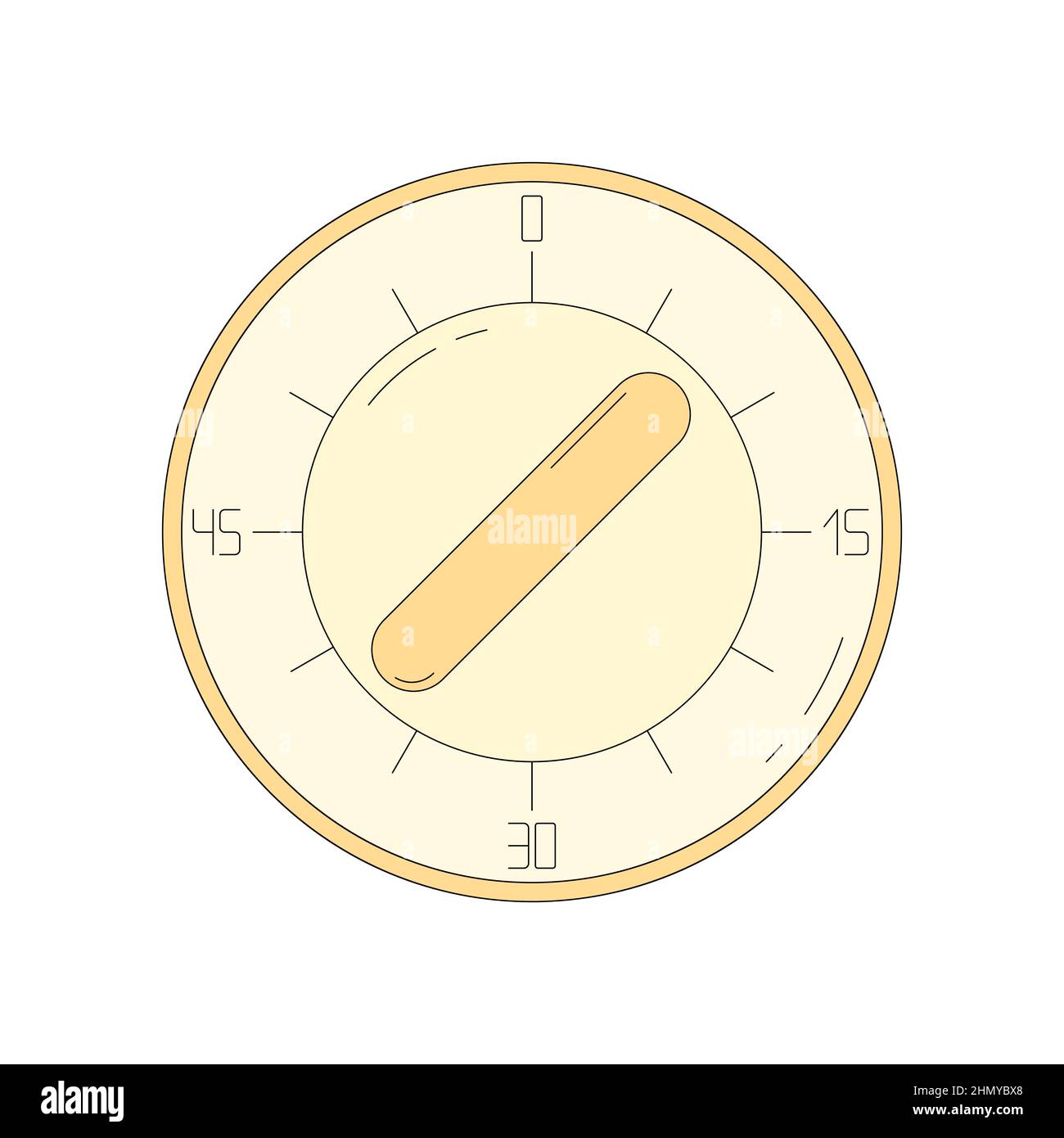 Retro kitchen timer in cartoon style. Vector illustration isolated on ...