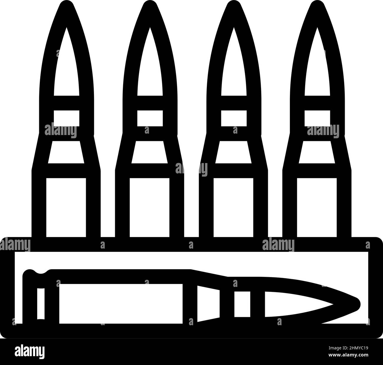 bullet for gun line icon vector illustration Stock Vector Image & Art ...