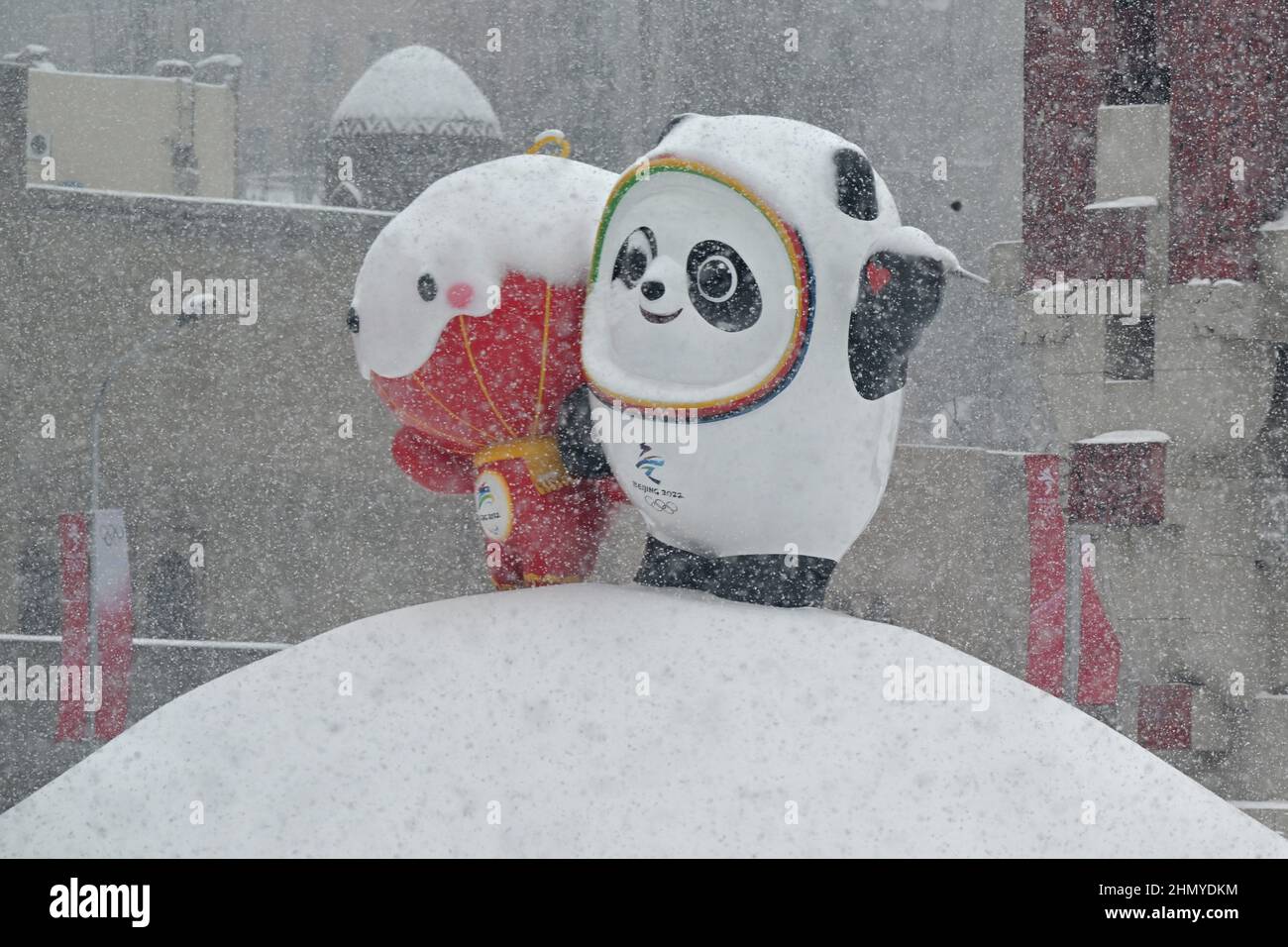 Peking, China. 13th Feb, 2022. Olympics, feature, Olympic mascots Panda ...