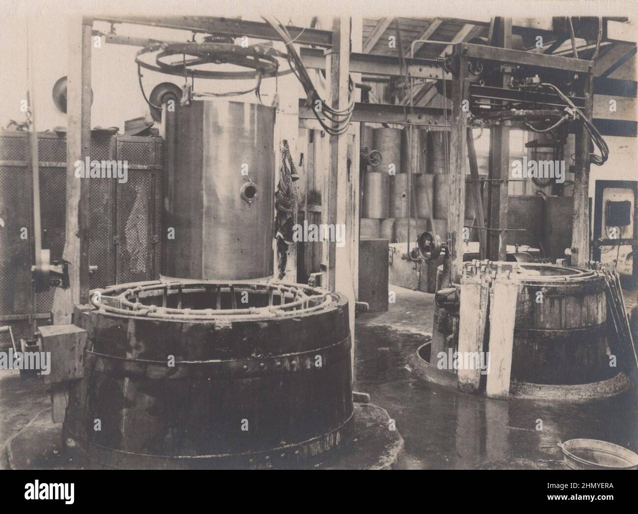 Vintage barrel factory from the 1960s. making barrels with these ...