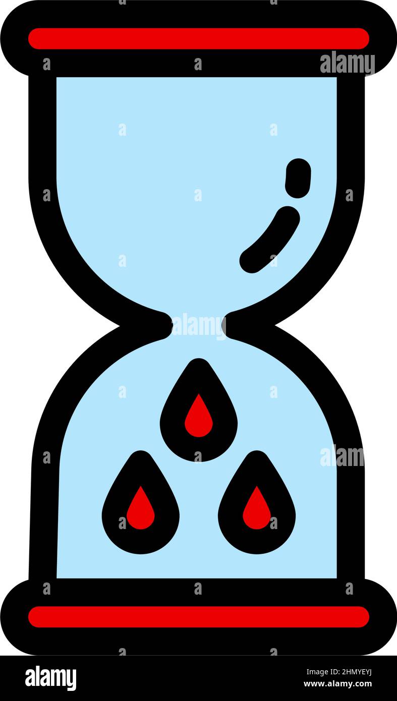 Hourglass color symbol with blood drops. Concept of menstruation period ...