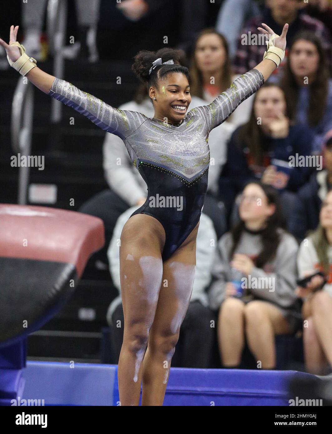 Auburn, AL, USA. 11th Feb, 2022. Missouri's Jocelyn Moore smiles after ...