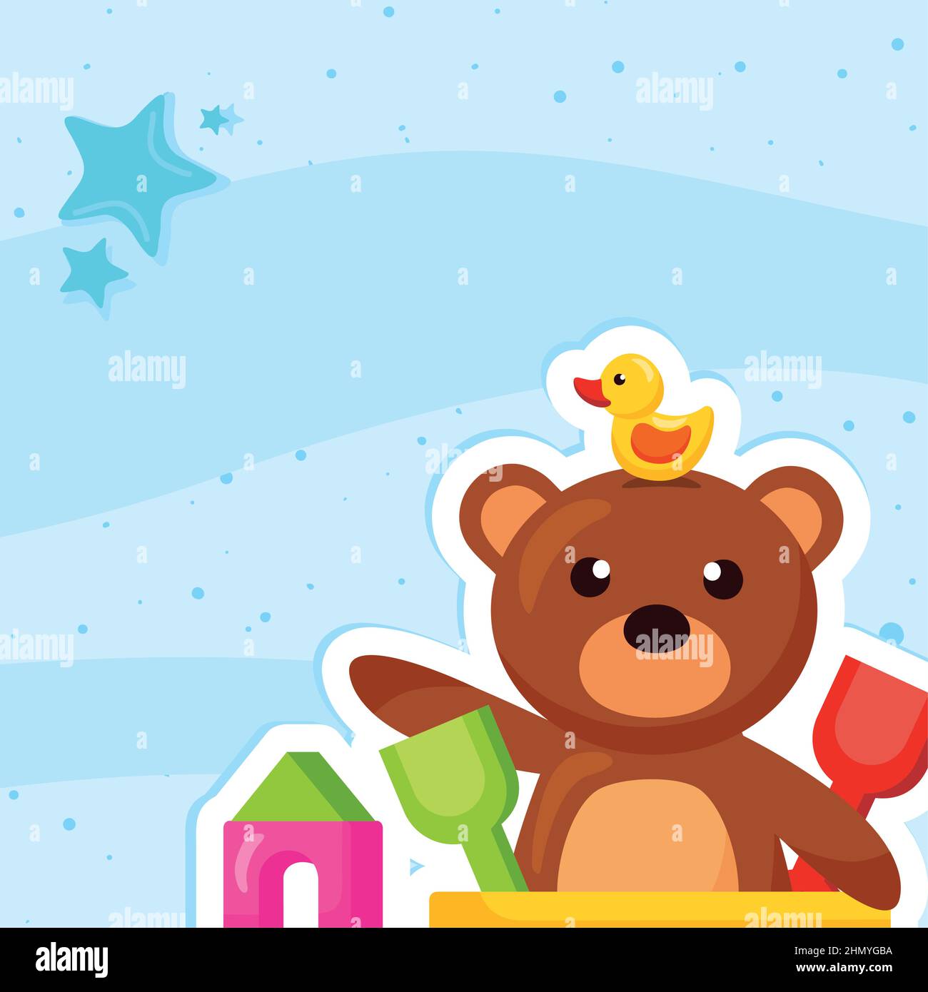 Teddy bear with duck toy Stock Vector Image & Art - Alamy