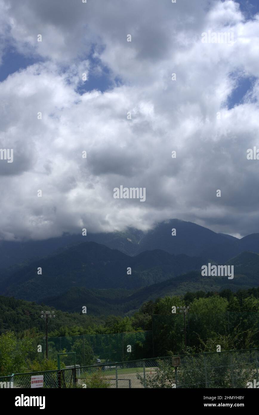Beautiful view of mountains with forests in Japan Stock Photo - Alamy