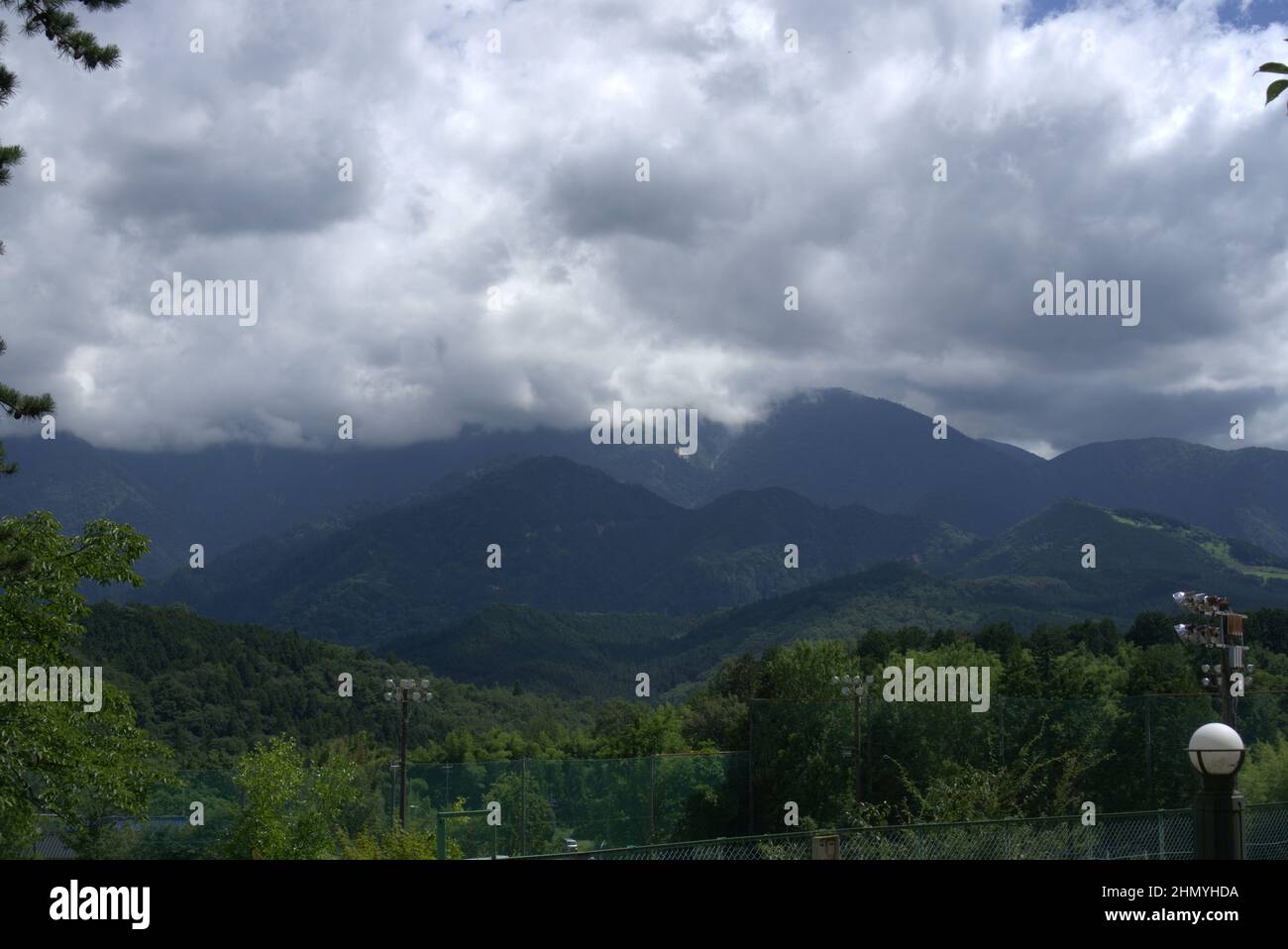 Beautiful view of mountains with forests in Japan Stock Photo - Alamy