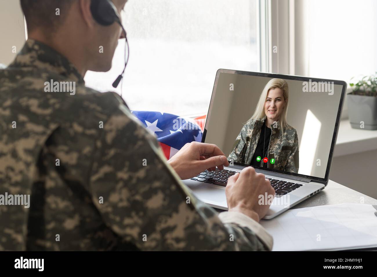 Military Data Center Video Conference. War Attack Stock Photo - Alamy