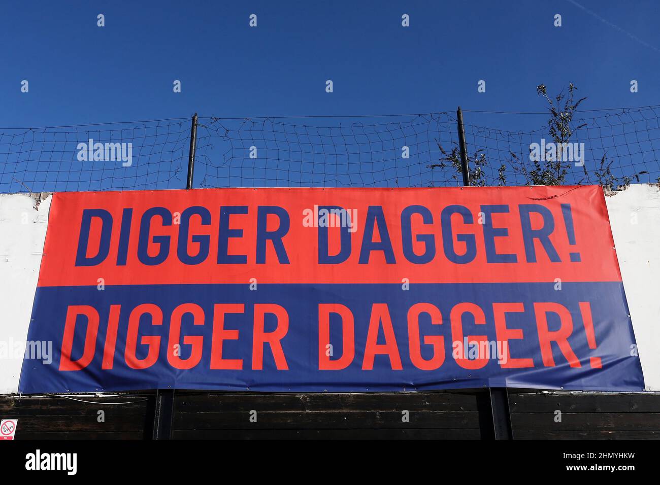 Digger Dagger banner during Dagenham & Redbridge vs Spennymoor Town ...