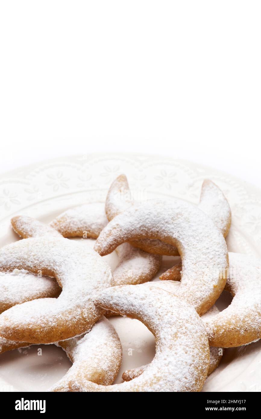 Traditional German or Austrian Vanillekipferl vanilla kipferl cookies ...