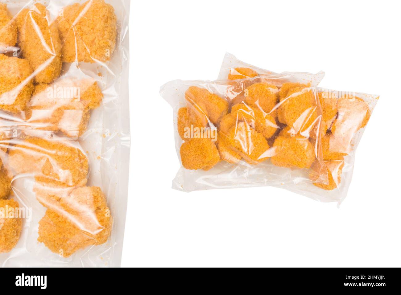 Packaging tasty nuggets on a white background Stock Photo - Alamy
