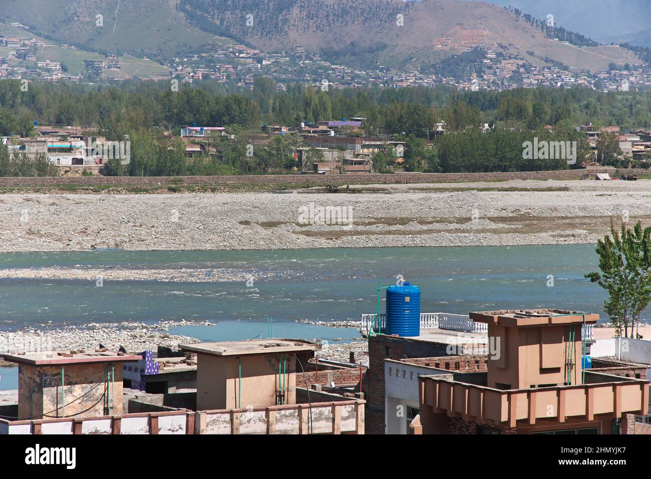 The panoramic view of Mingora in Swat valley of Himalayas, Pakistan ...