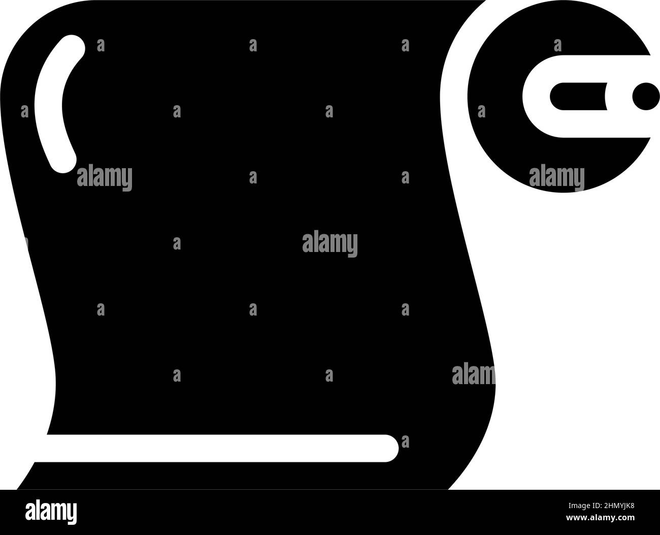 roll building material glyph icon vector illustration Stock Vector ...