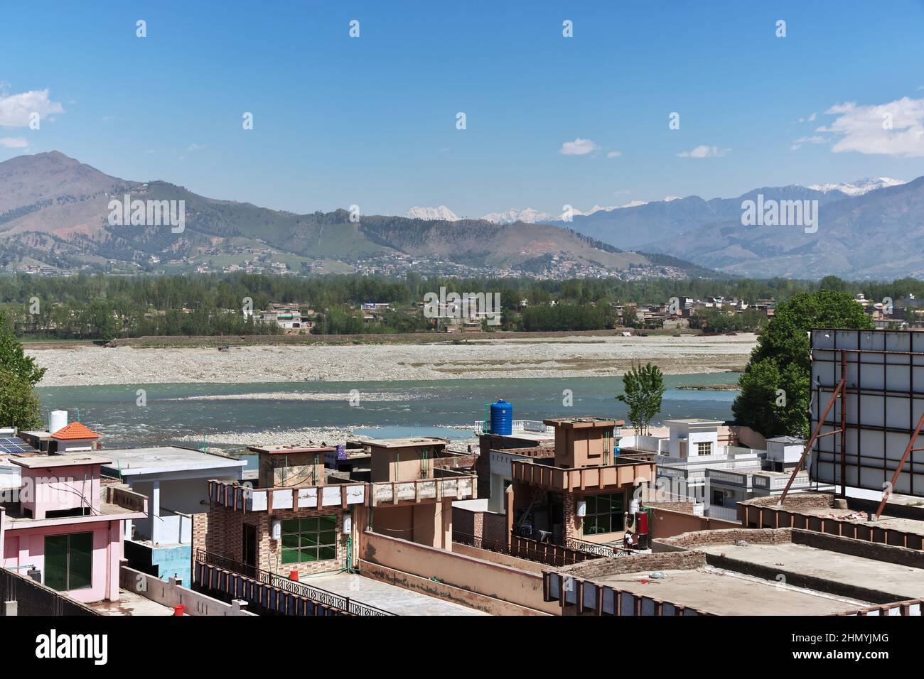 The panoramic view of Mingora in Swat valley of Himalayas, Pakistan ...
