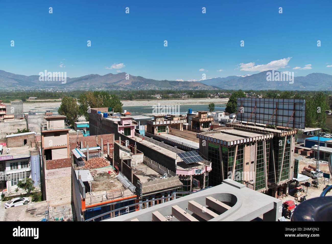 The panoramic view of Mingora in Swat valley of Himalayas, Pakistan ...