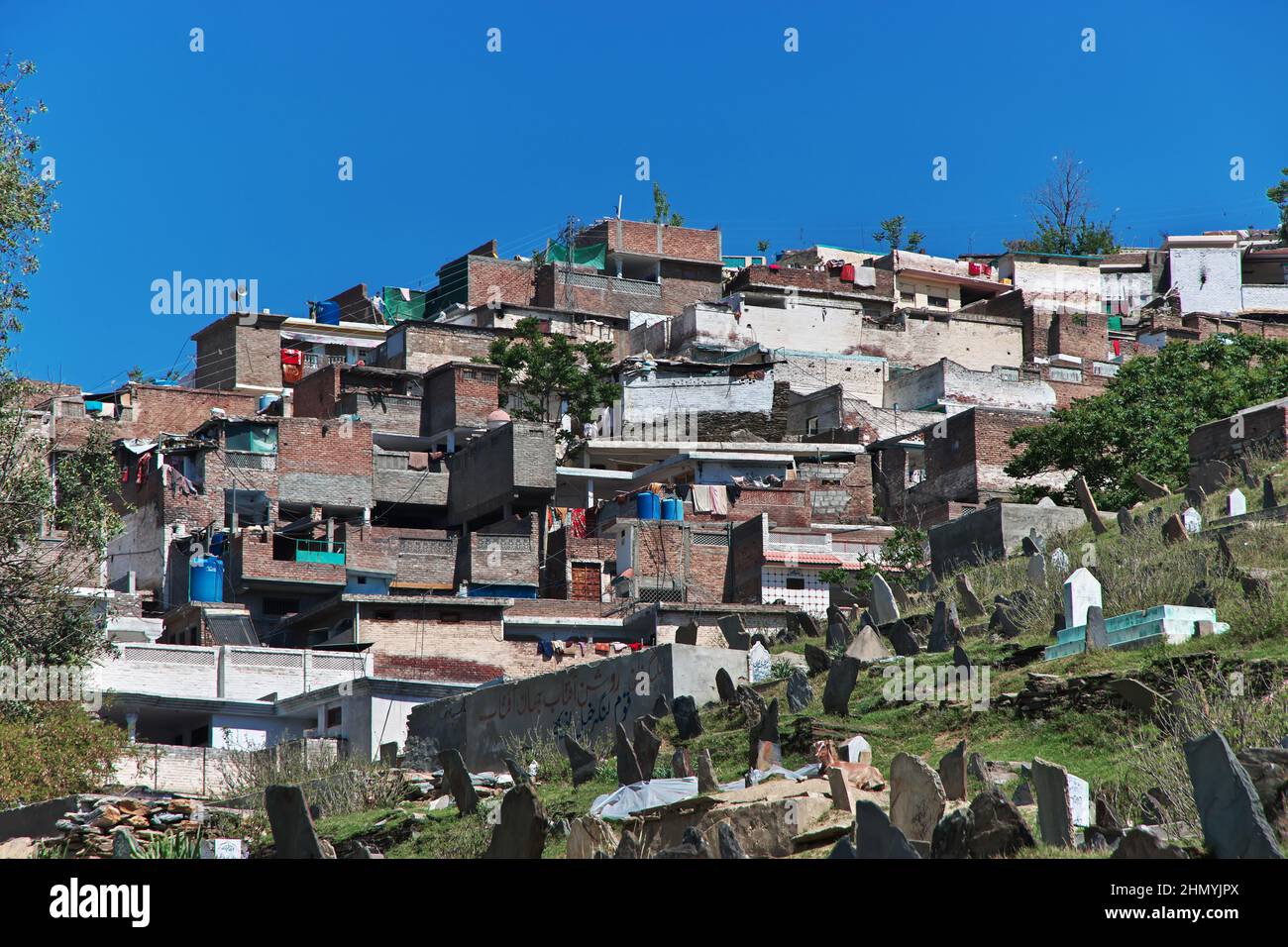 The panoramic view of Mingora in Swat valley of Himalayas, Pakistan ...