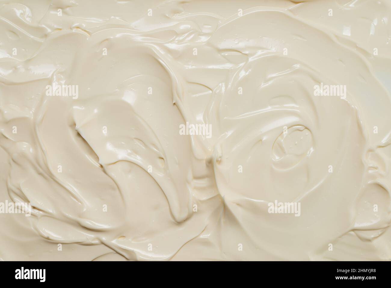 White whipped cream texture. Top view Stock Photo - Alamy