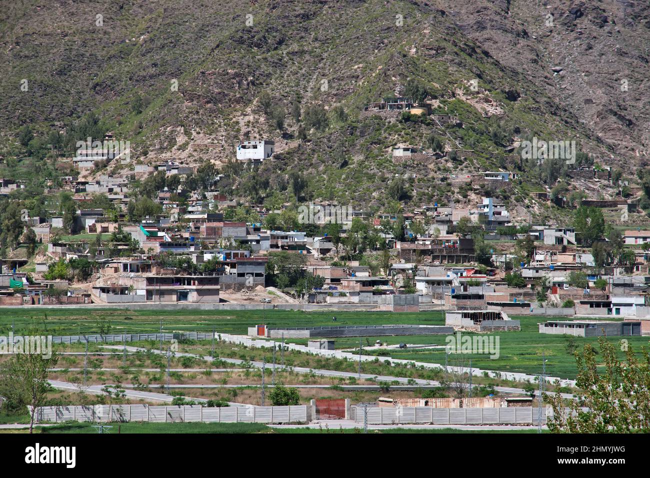 The panoramic view of Mingora in Swat valley of Himalayas, Pakistan ...