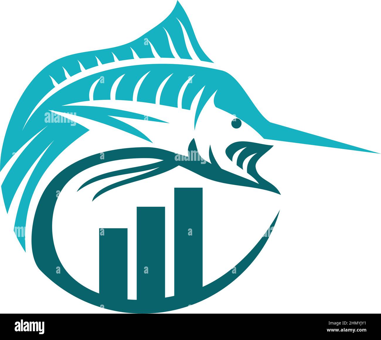 Marlin fish business Icon Illustration Brand Identity Stock Vector ...