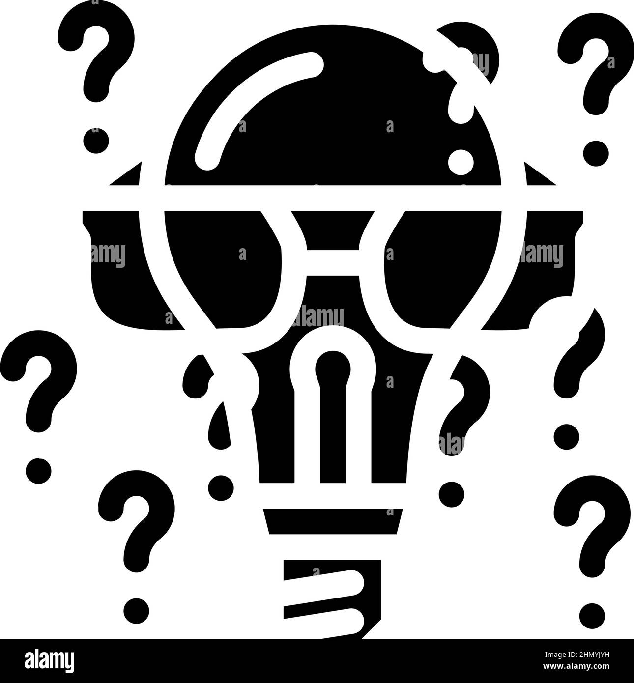 think light bulb glyph icon vector illustration Stock Vector Image ...