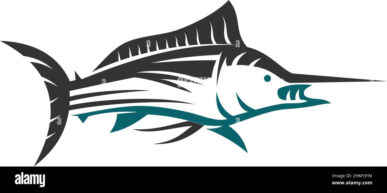 Marlin fish business Icon Illustration Brand Identity Stock Vector ...