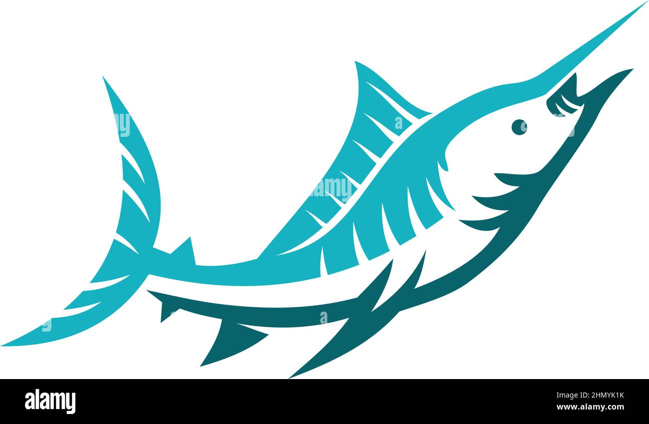 Marlin fish business Icon Illustration Brand Identity Stock Vector ...