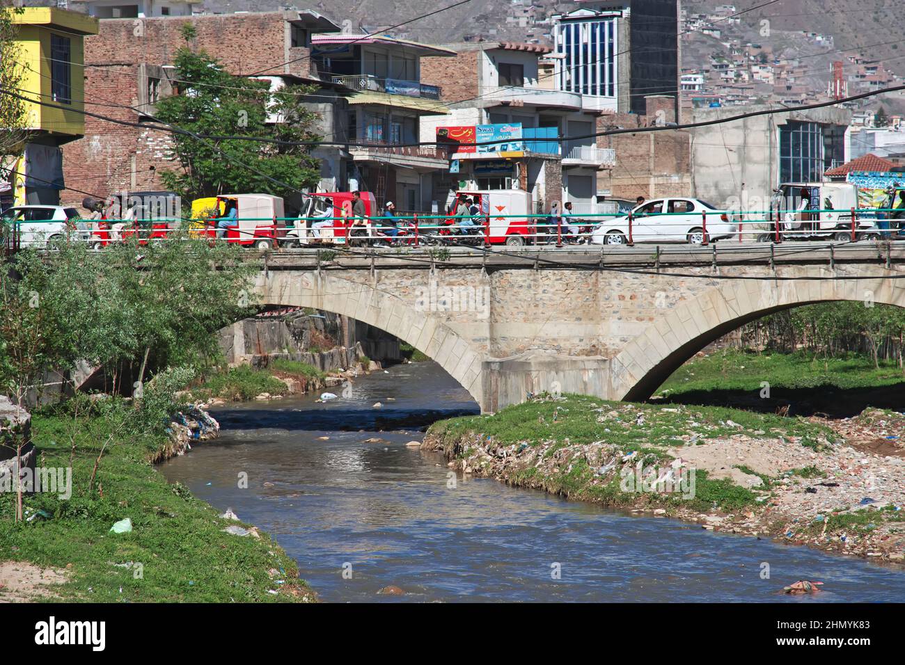 A small river in Mingora, Swat valley of Himalayas, Pakistan Stock ...