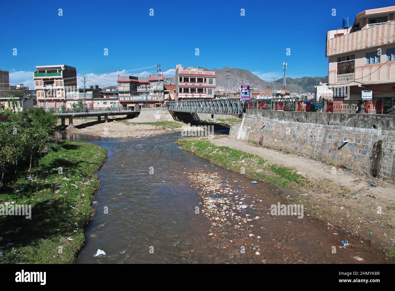 A small river in Mingora, Swat valley of Himalayas, Pakistan Stock ...