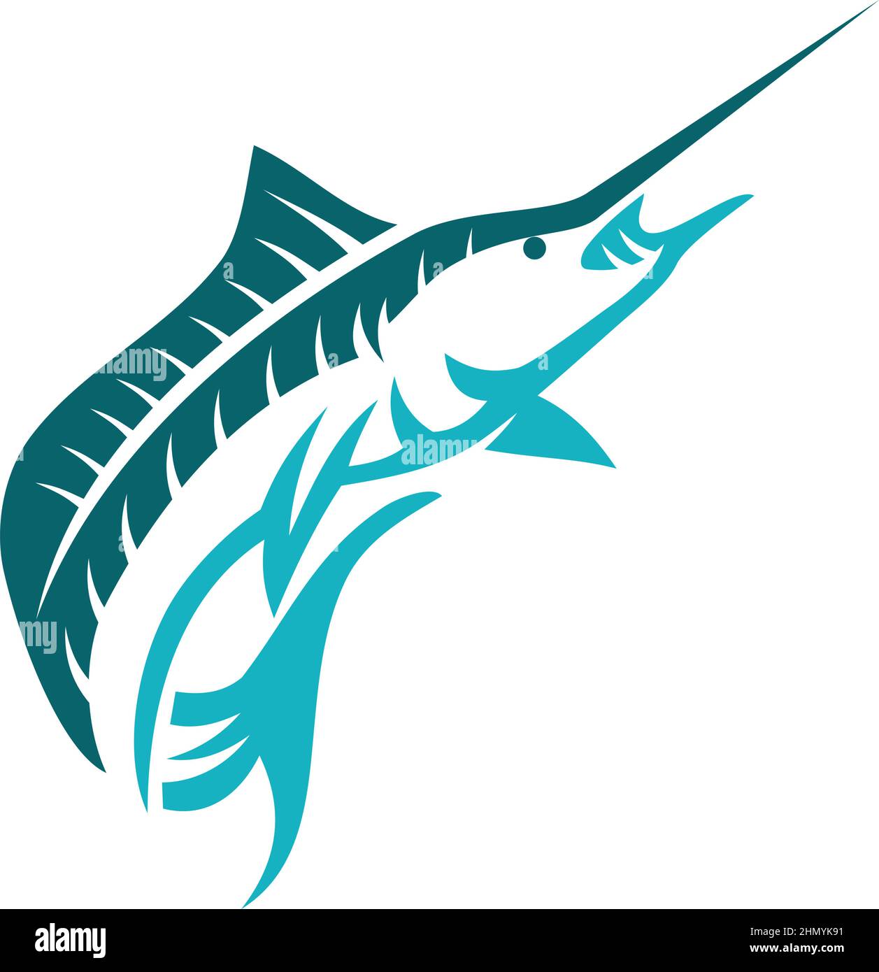 Marlin fish business Icon Illustration Brand Identity Stock Vector ...