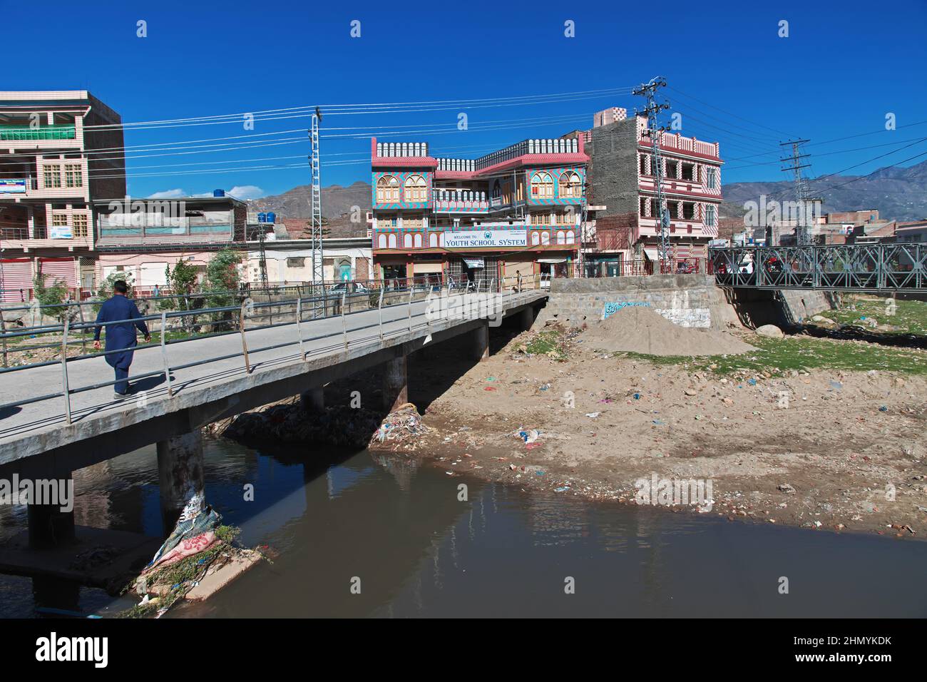 A small river in Mingora, Swat valley of Himalayas, Pakistan Stock ...