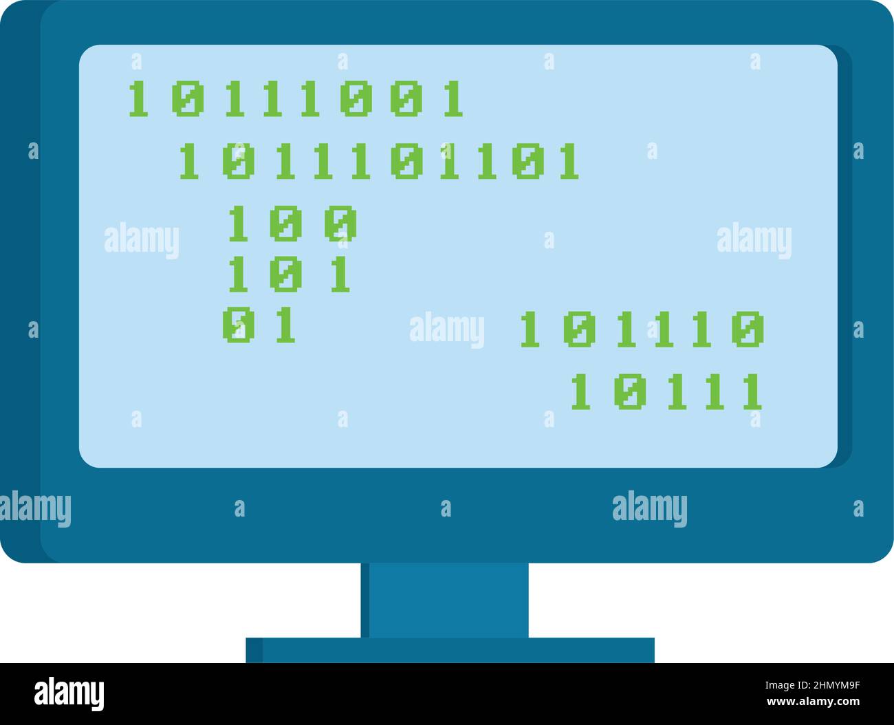 blue pc monitor with green number Stock Vector Image & Art - Alamy