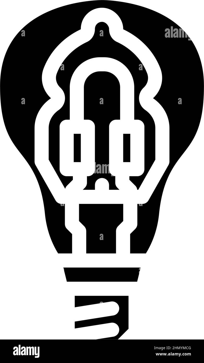 halogen light bulb glyph icon vector illustration Stock Vector Image & Art - Alamy
