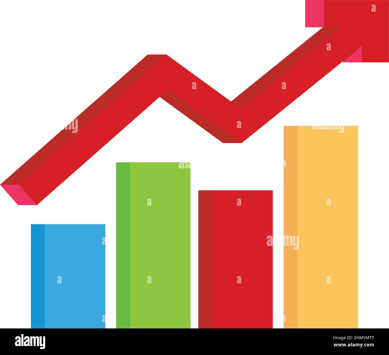bar graph design with arrow Stock Vector Image & Art - Alamy