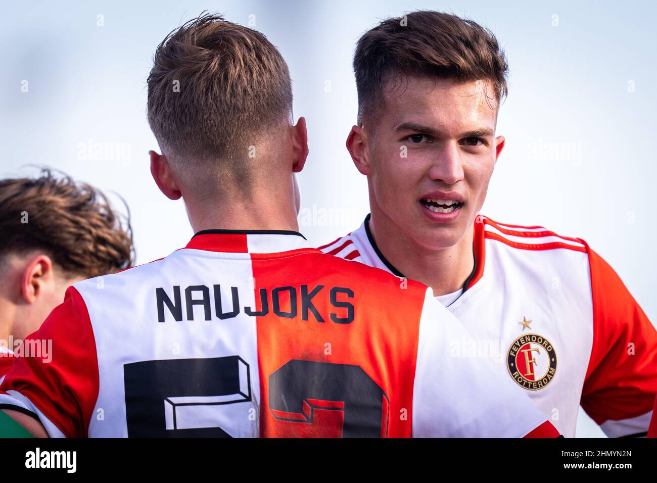Rotterdam - Noah Naujoks of Feyenoord O21, Cole Bassett of Feyenoord ...