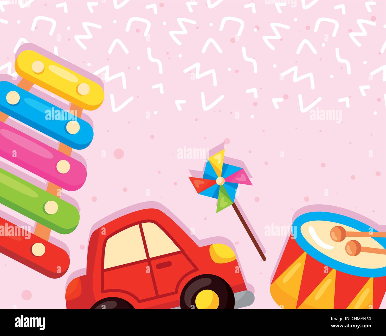 xylophone car and drum toys Stock Vector Image & Art - Alamy