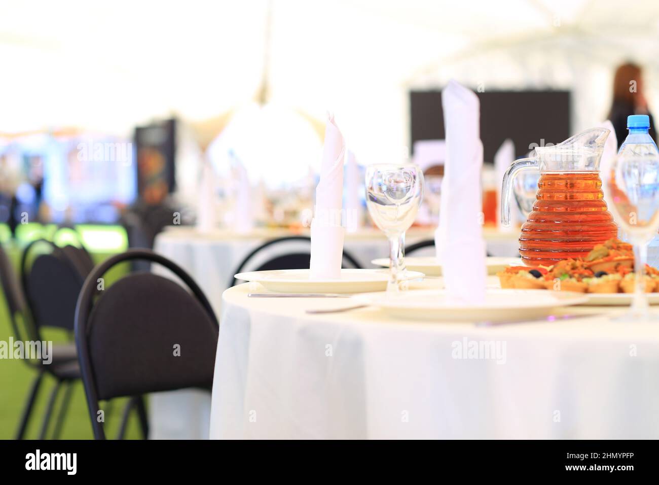 Serving table prepared for event party or wedding Stock Photo - Alamy