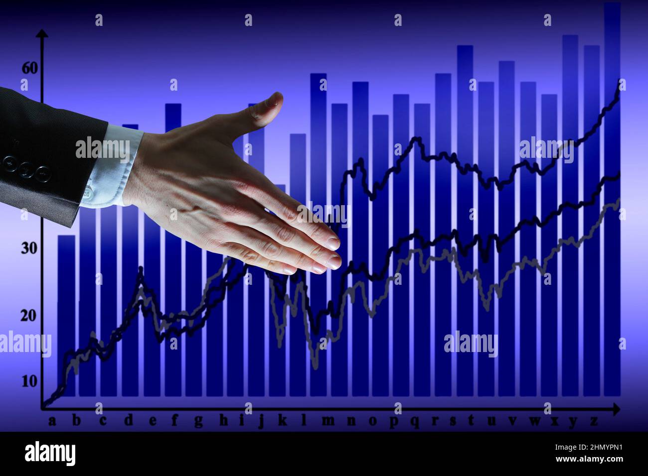 The businessman. Hand for a handshake. The conclusion of the ...